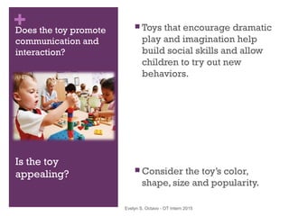 Occupational Therapy on How to pick a toy: Checklist | PPT