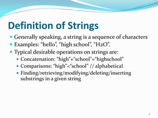 Strinng Classes in c++ | PPT