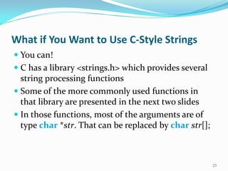 Strinng Classes in c++ | PPT