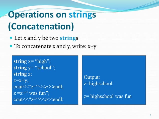 Strinng Classes in c++ | PPT
