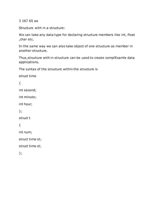 Structure and Typedef | DOCX | Programming Languages | Computing