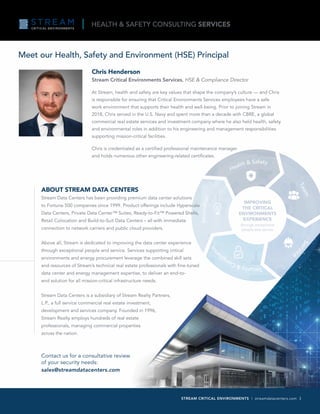Comprehensive Health and Safety Consulting Services from Stream Data Centers | PDF
