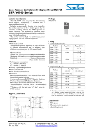 Original Off-Line Quasi-Resonant Switching Regulators Mosfet STRY-6753 ...