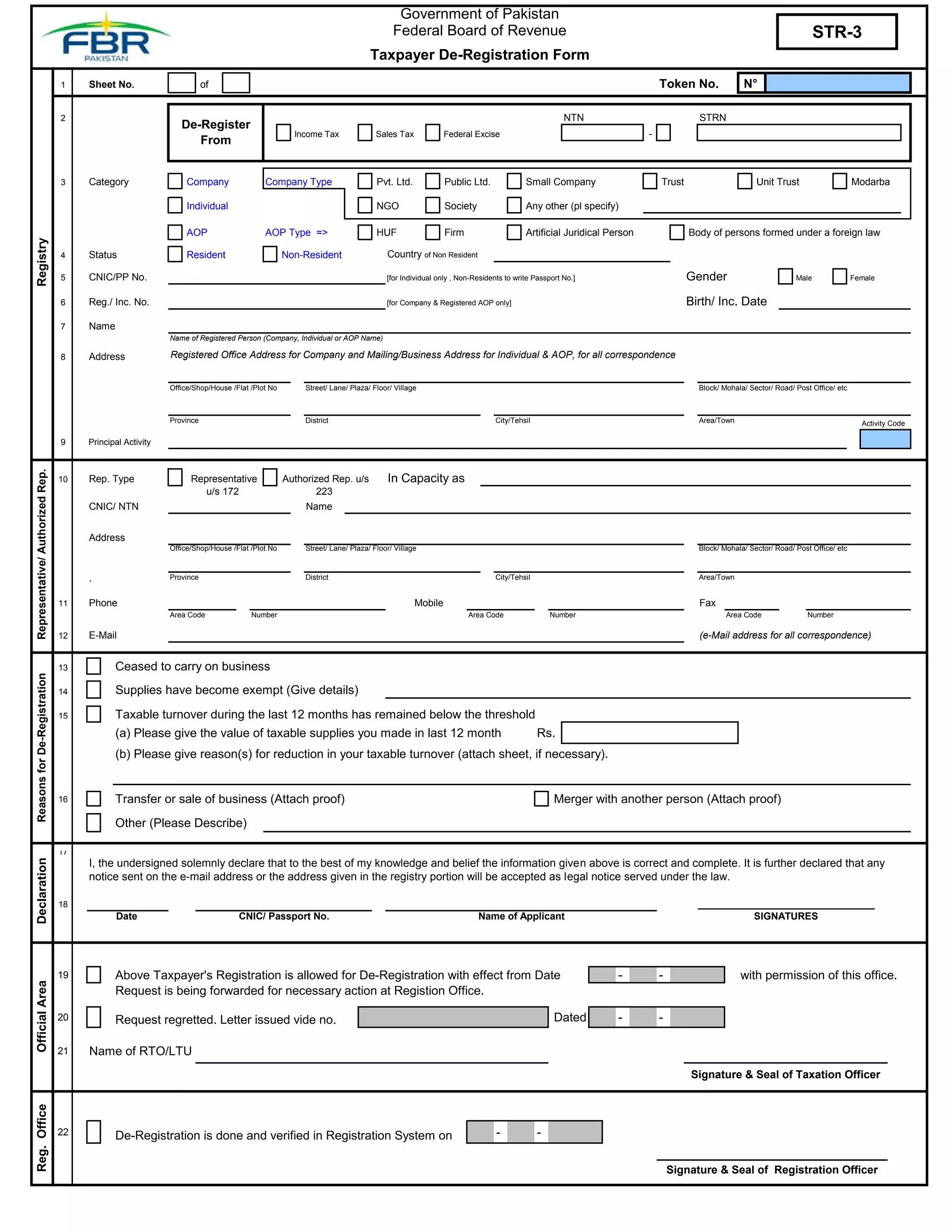 Sales Tax Registration Form | PDF