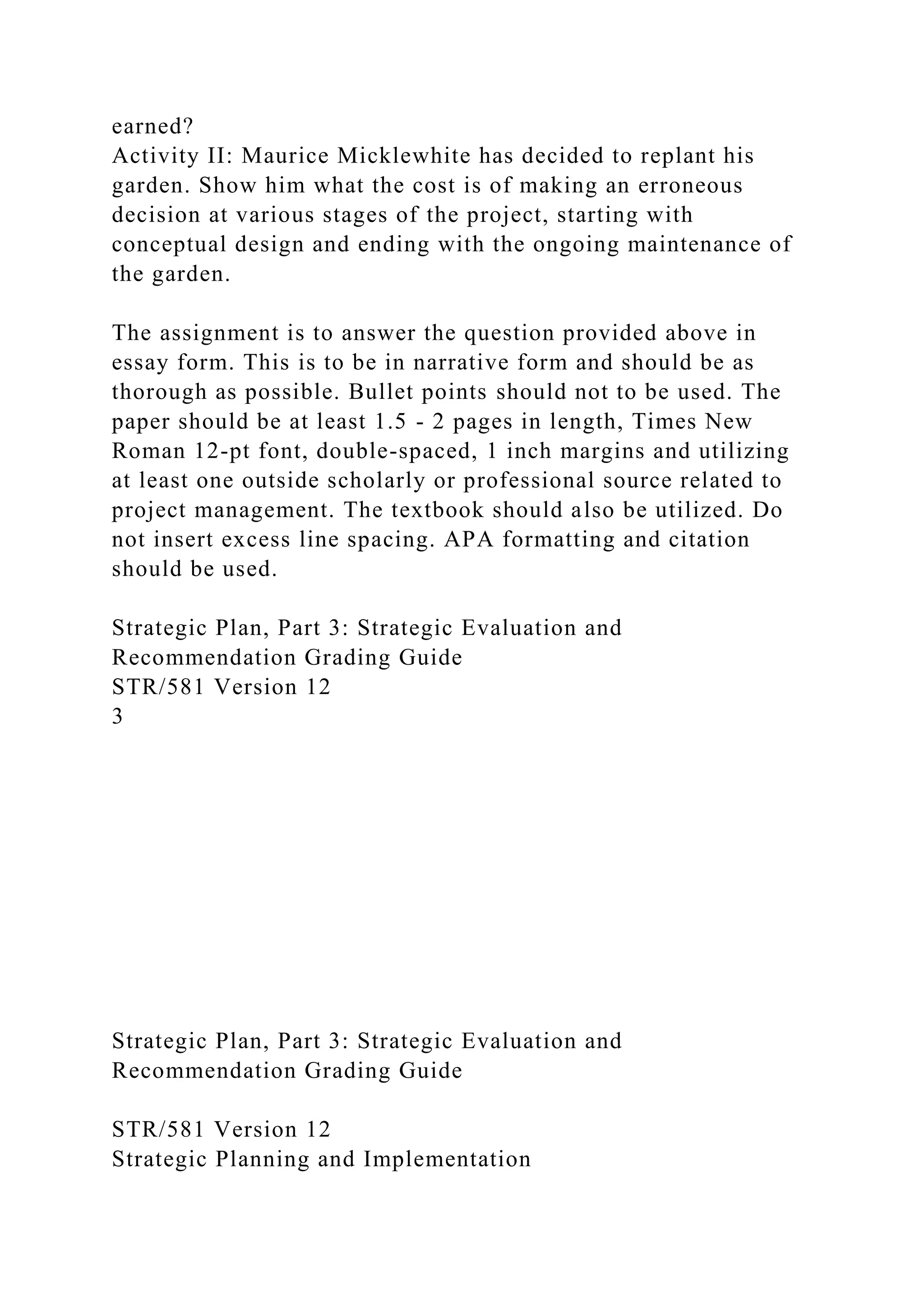 STR581 Strategic Planning & ImplementationWk 4 - Strategic Pla.docx