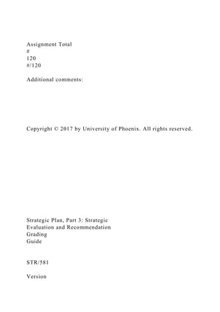 STR581 Strategic Planning & ImplementationWk 4 - Strategic Pla.docx
