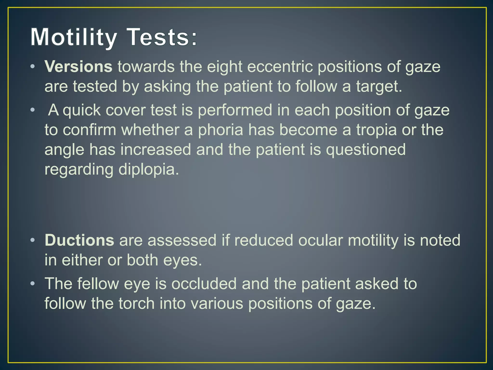 Strabismus-Clinical Examinations | PPTX