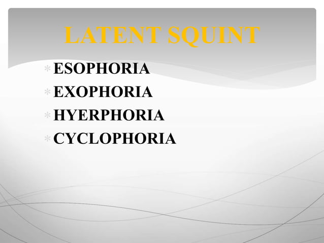 STRABISMUS(Squint) only classification | PPT