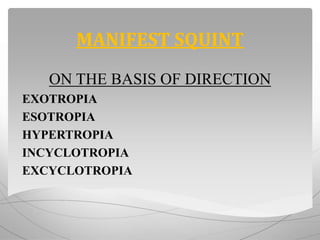 STRABISMUS(Squint) only classification | PPTX