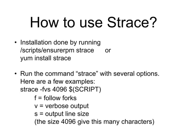 Using strace | PPT