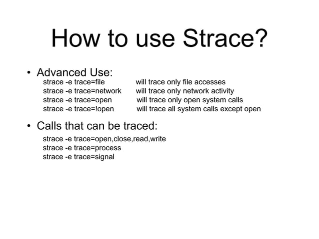 Using strace | PPT