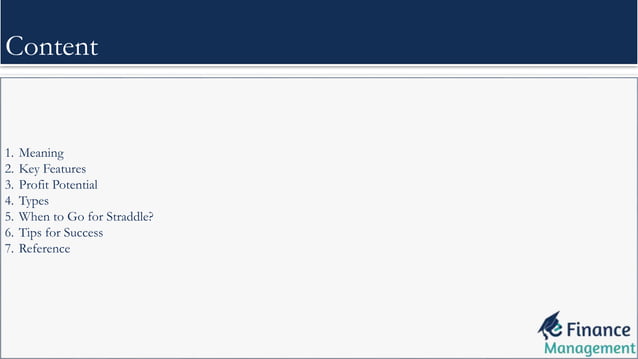 Straddle | PPTX | Stocks and Bonds | Personal Investing