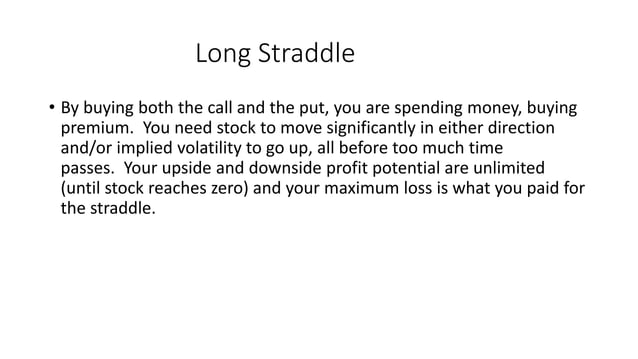 Straddles and strangles | PPTX