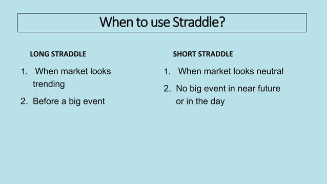Straddle strategy for option trading | PPTX
