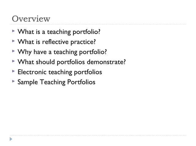 The Teaching Portfolio: Best Reflective Practices | PPT