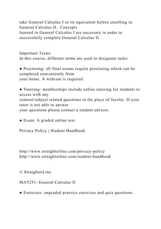© StraighterLine MAT251 General Calculus II General C.docx