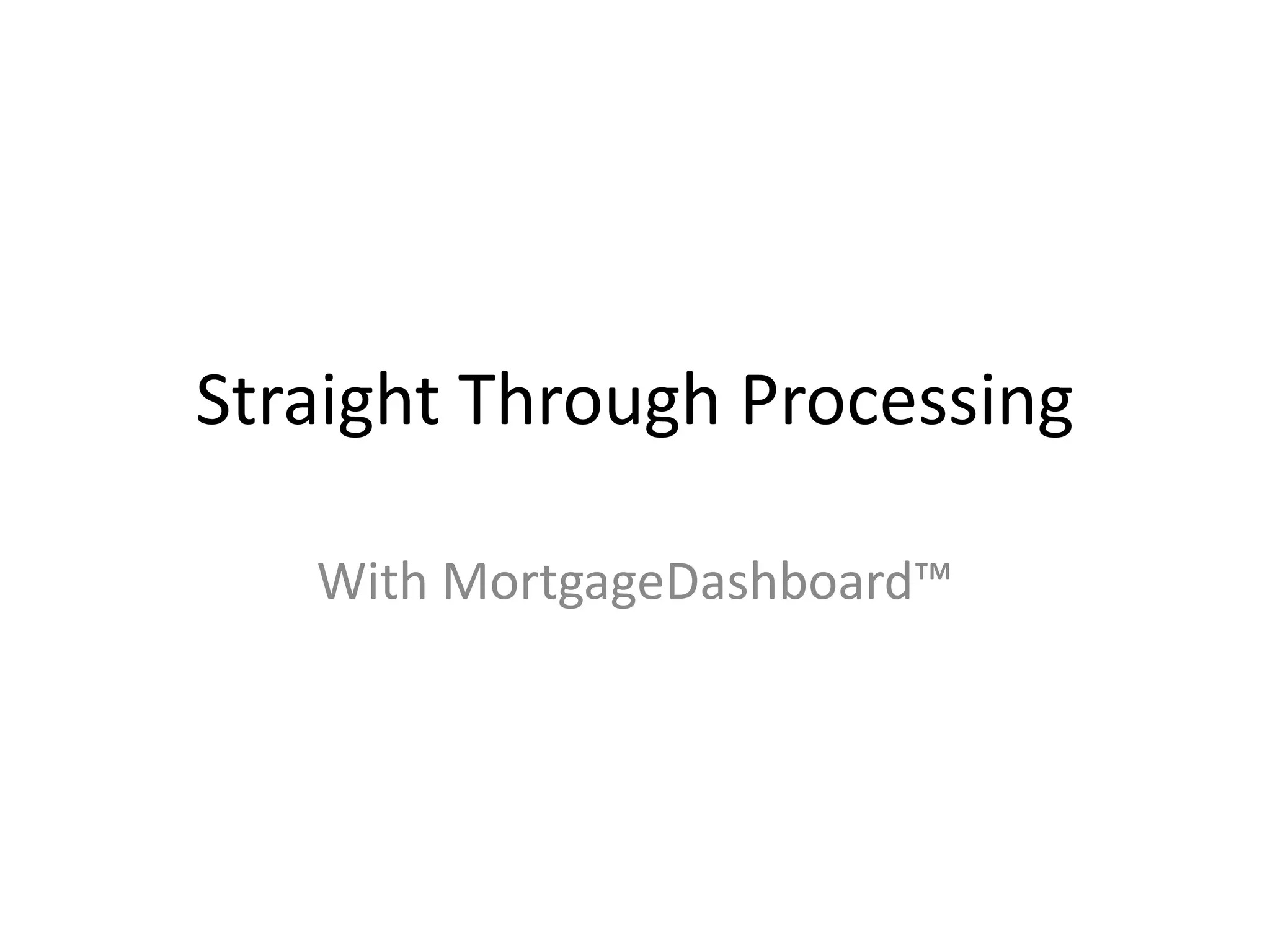 Straight Through Processing With Mdb | PPTX