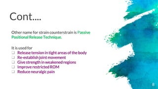 Introduction To Strain Counterstrain Techniques. | PDF