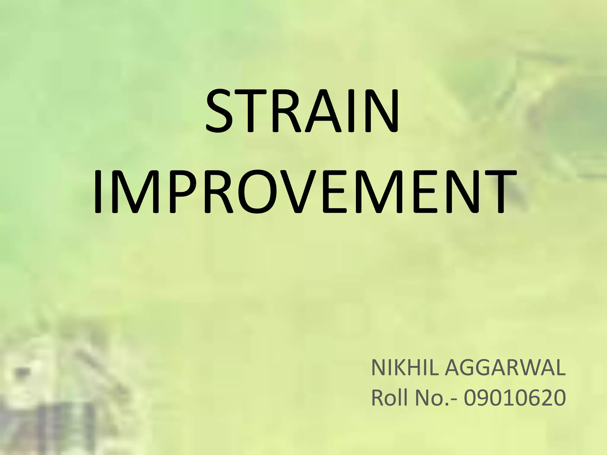 Strain improvement | PPTX
