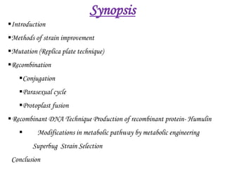 Microbial Fermentation(Strain Improvement) | PPT