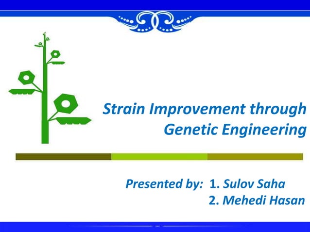 Strain improvement through genetic engineering | PPTX
