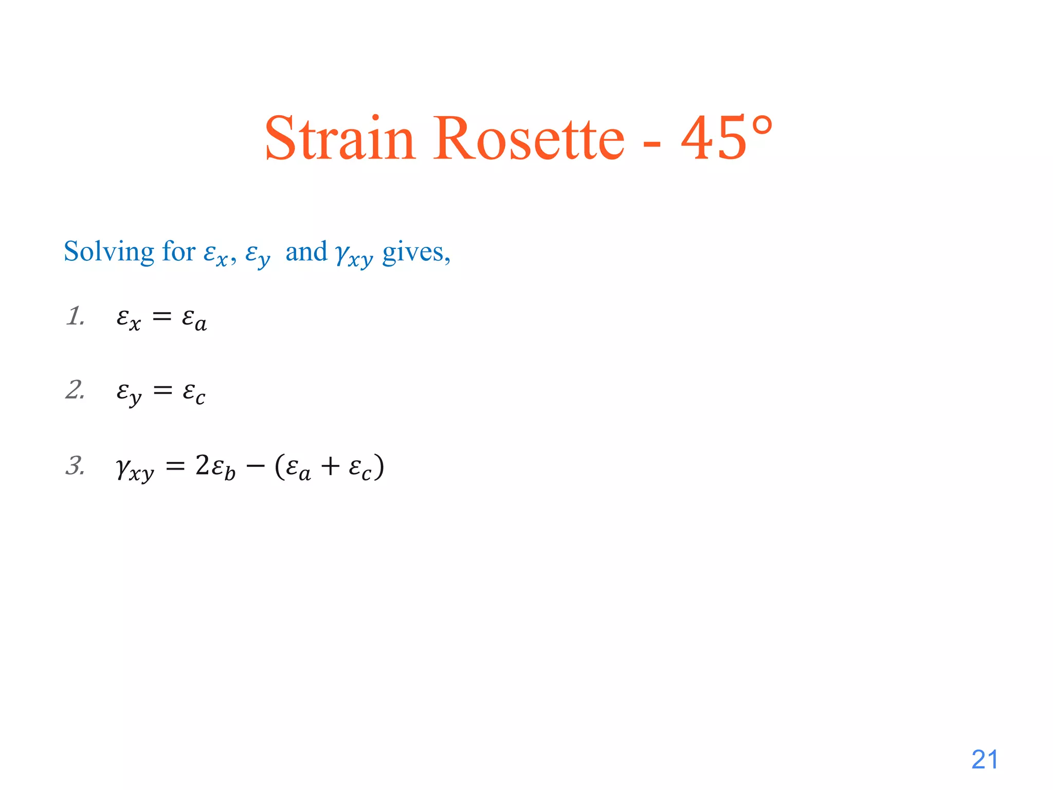 Strain rosette analysis 1 | PPTX