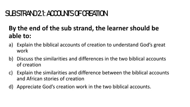 STRAND 2.0 CREATION.pptx CBC FOR KIDS... | PPTX | Christianity ...