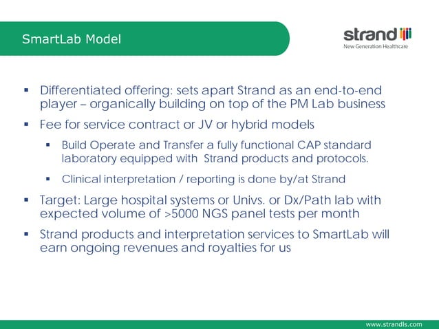 Strand SmartLab - Enabling Precision Medicine at community Hospitals | PPT