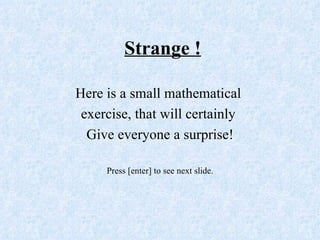 Strange calculation | PPT