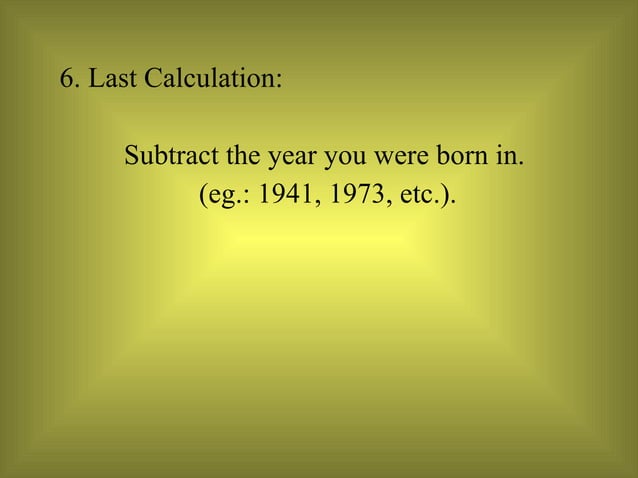 Strange Age Calculation | PPT