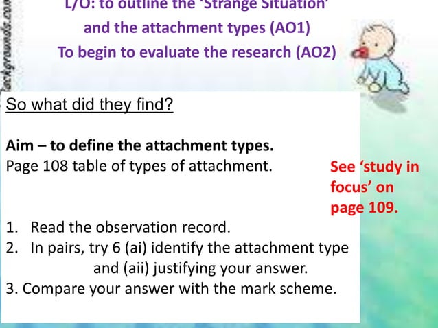 Strange situation & types of att | PPT