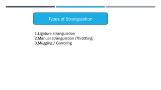 Strangulation by ligature forensic medicine | PPTX