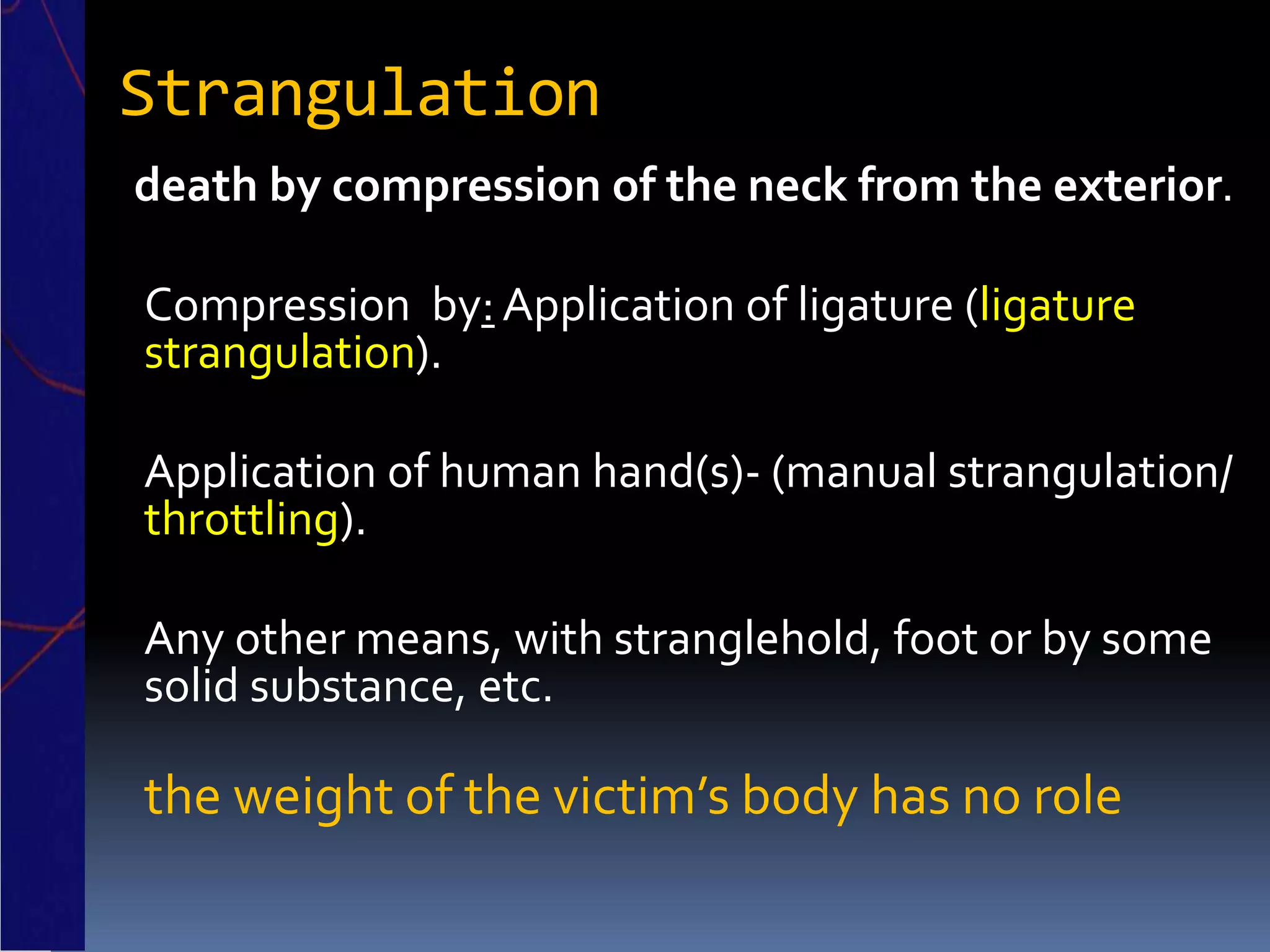 Strangulation a forensic view | PPTX