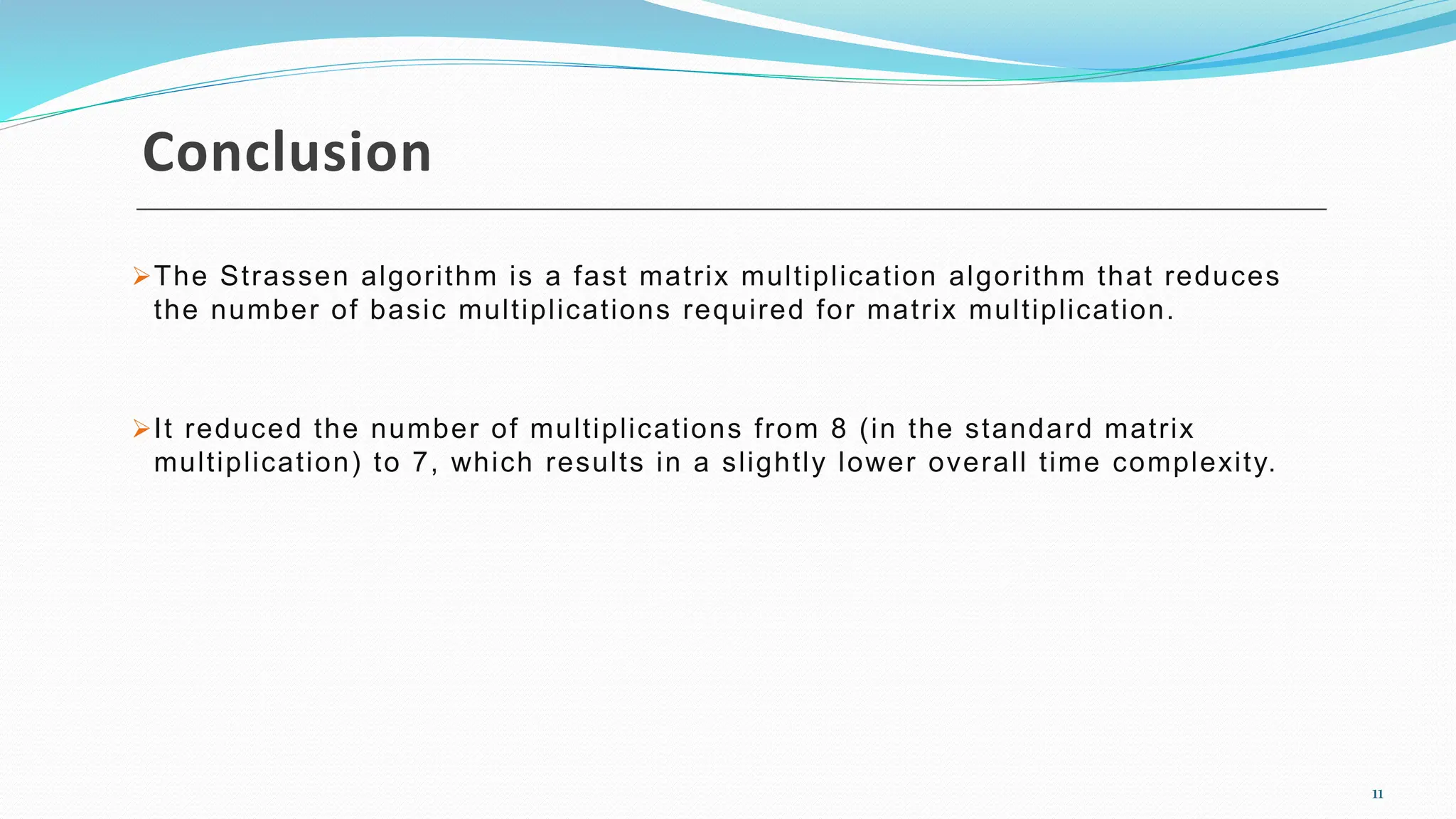 Strassen’s Algorithm and matrix multiplication | PPTX