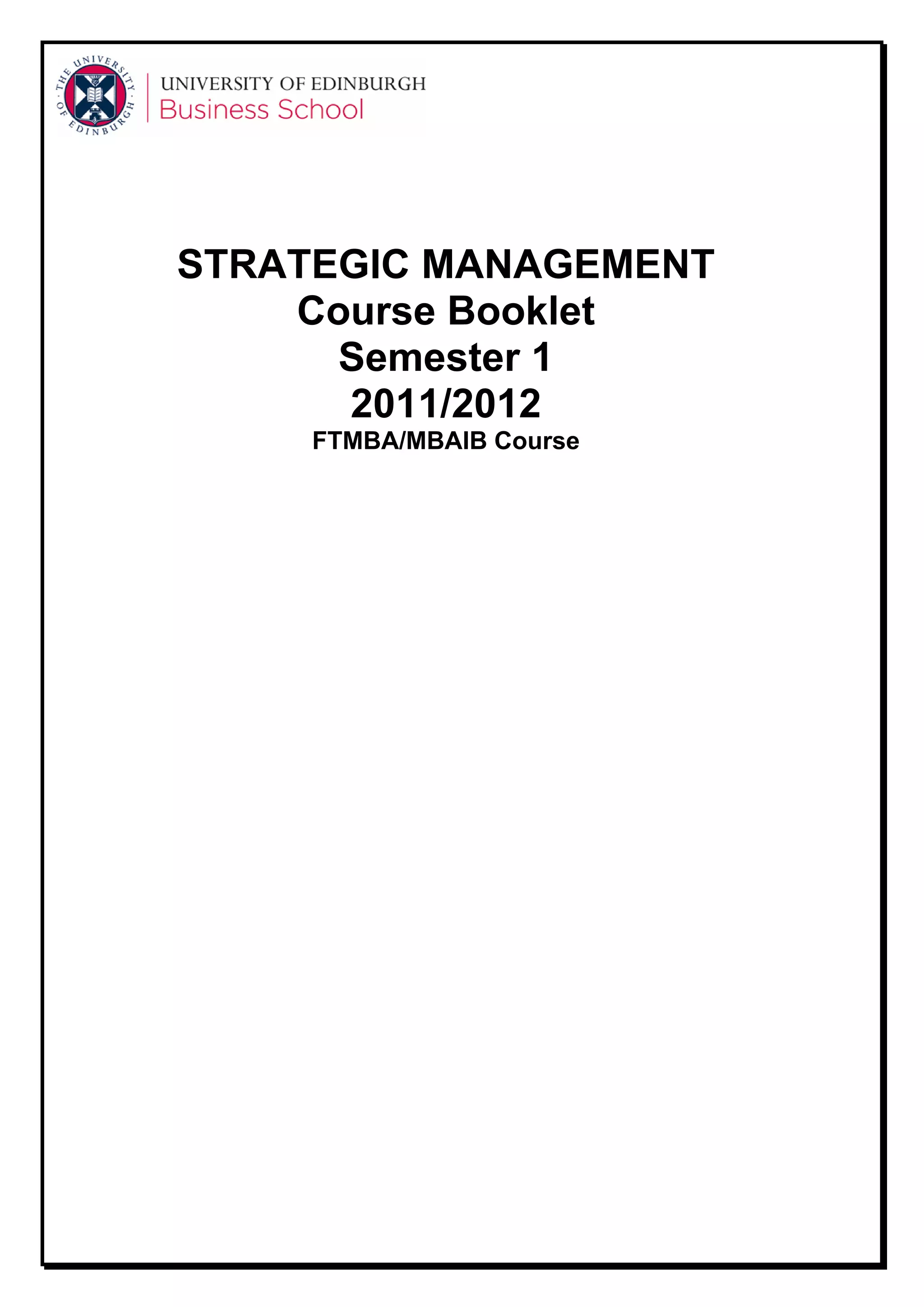MBA Strategy (UEBS) | PDF