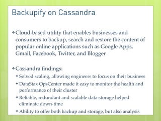 Apache Cassandra: NoSQL in the enterprise | PDF