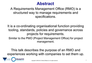 Requirements Management Office - Strata | PDF
