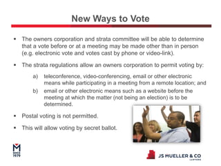 Strata Meetings and the New Laws | PPT