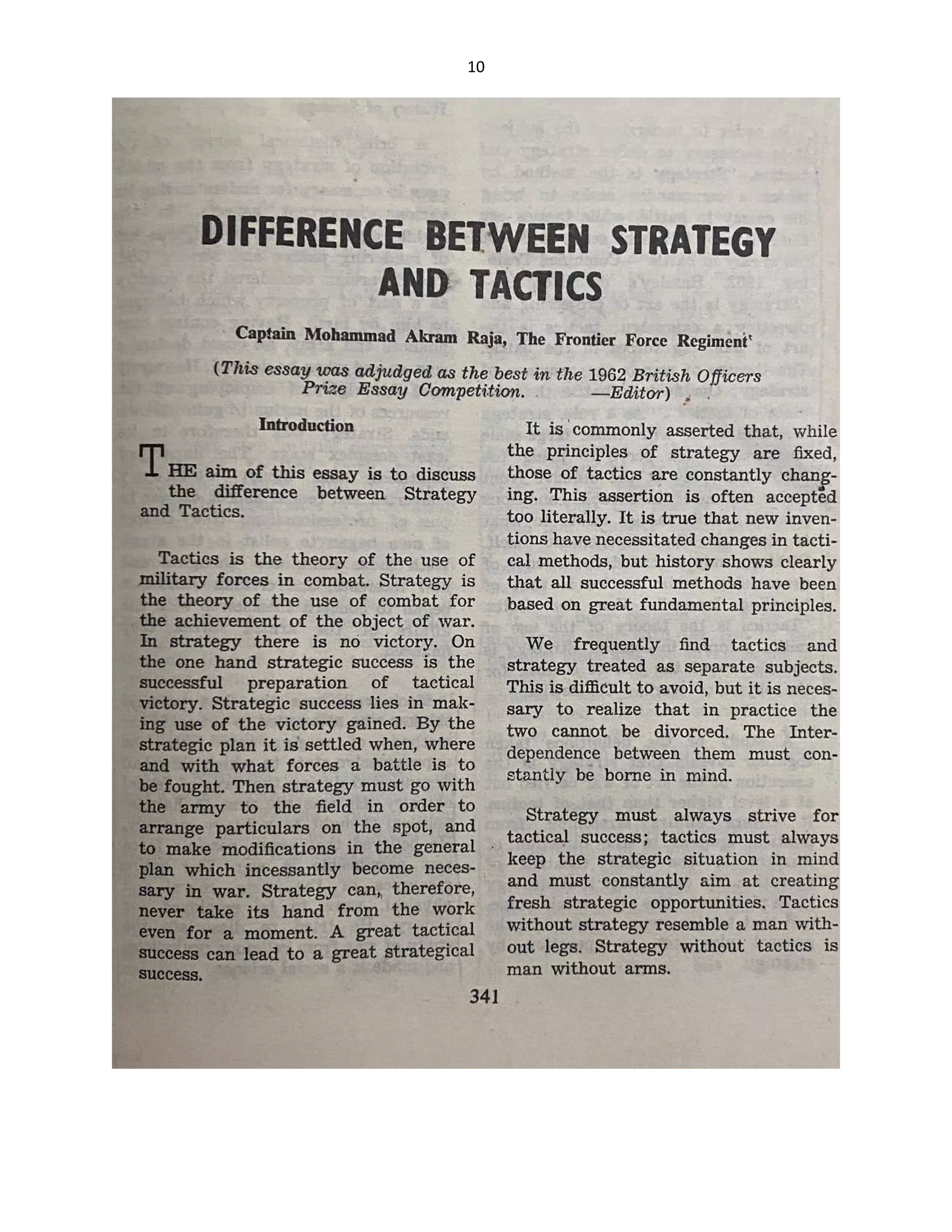 Difference between Strategy and Tactics | PDF