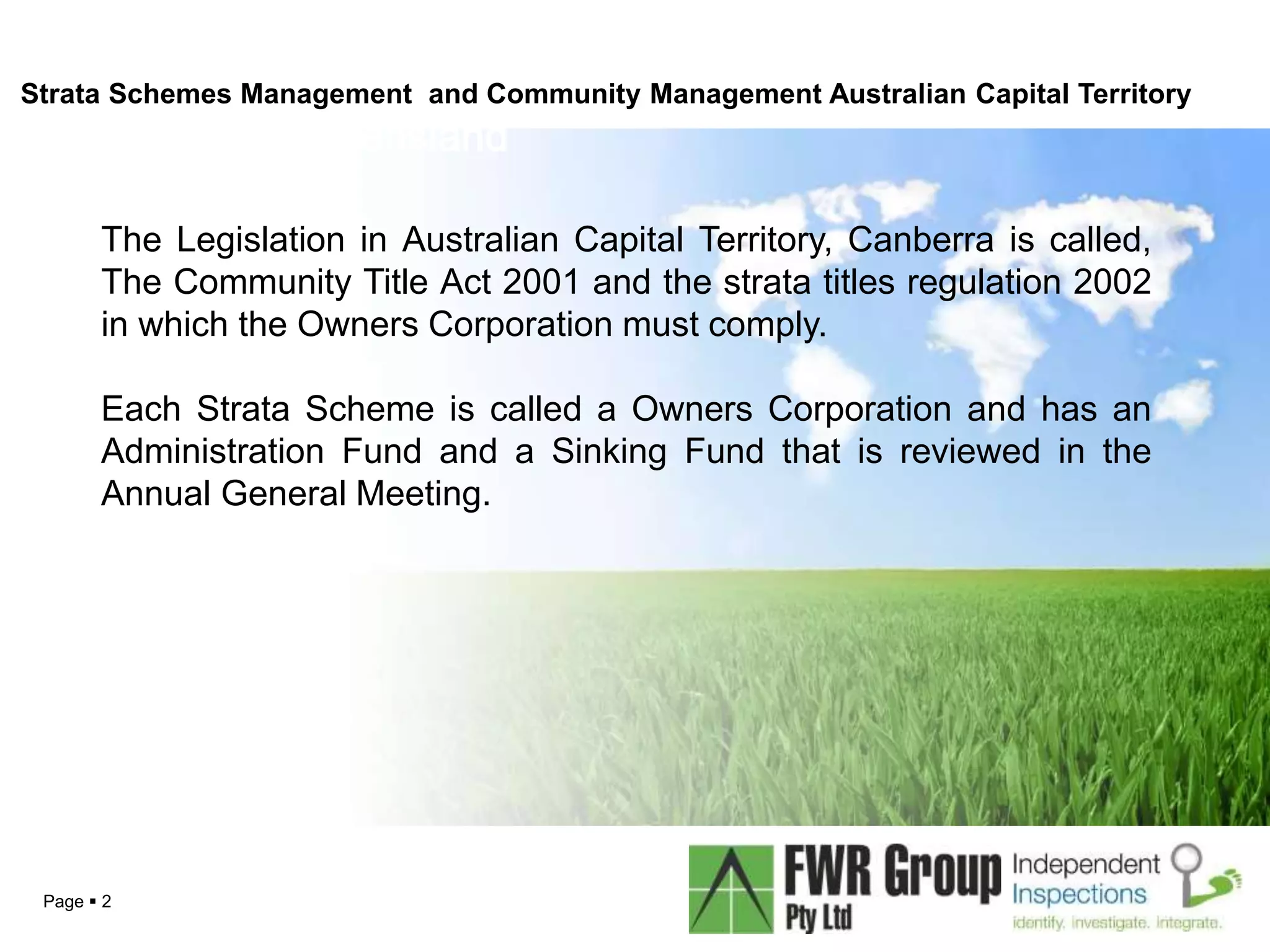 Strata schemes management act canberra, act presentation | PPT