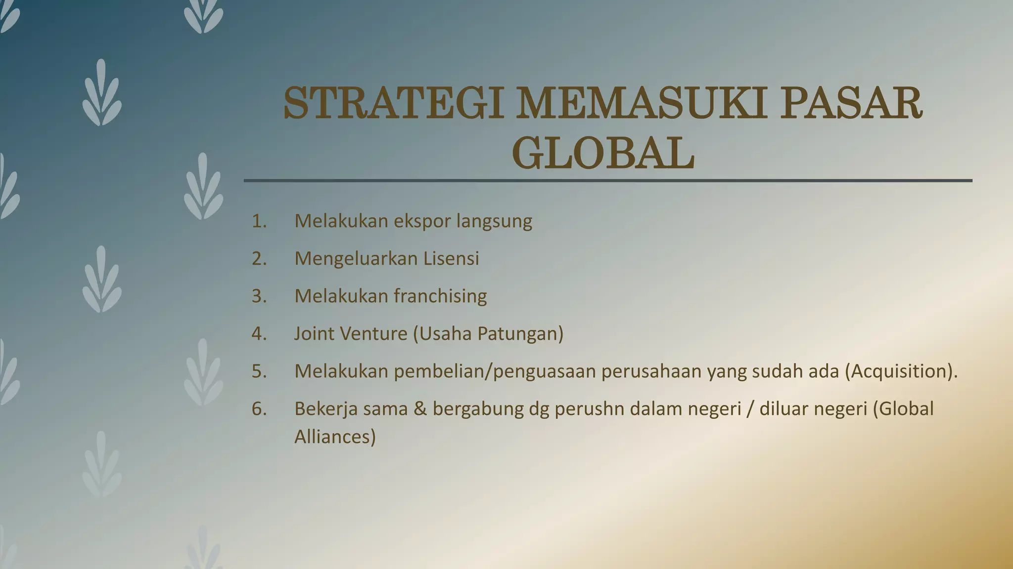 Strategi strategi global | PPTX