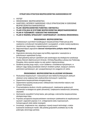Strategia Bezpieczeństwa Narodowego Rzeczypospolitej Polskiej PATRYK HARĘŻLAK.pdf