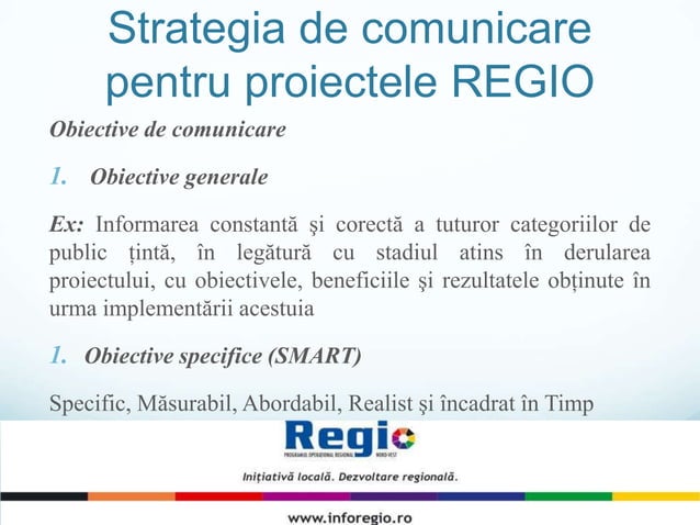 Proiecte Regio-Strategia şi planul de comunicare | PPT