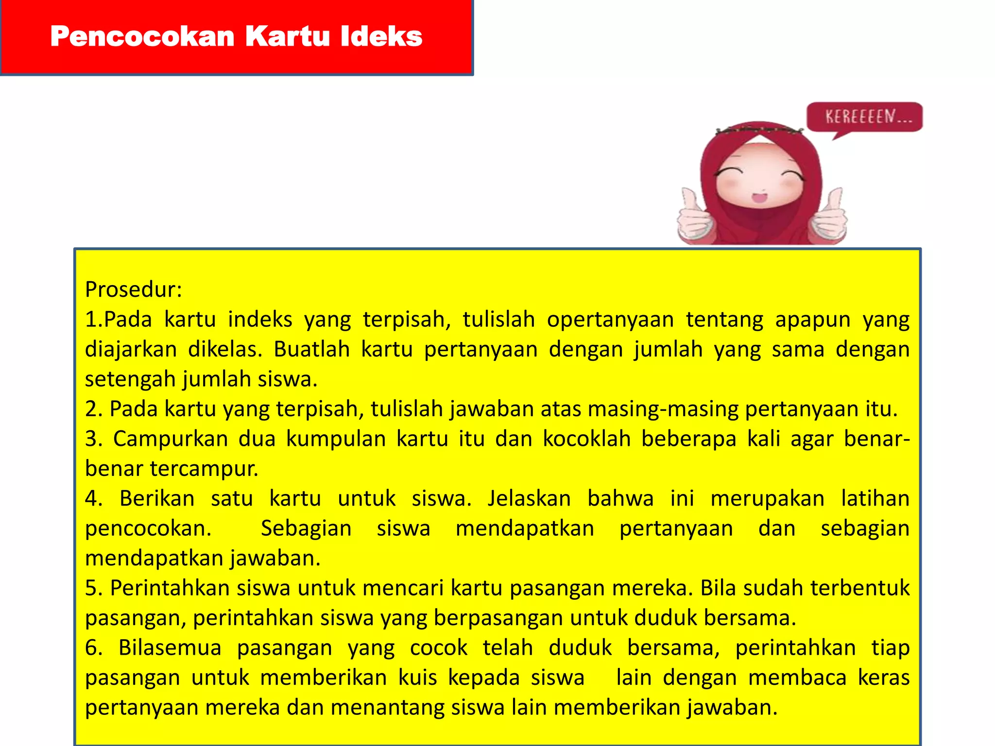 strategi belajar bersama dan peninjauan kembali(pencocokan kartu dan ...