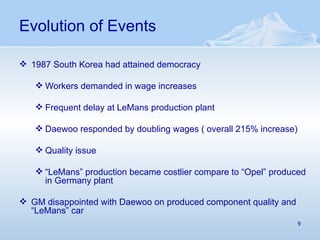 Strategic Alliance Between GM and Daewoo | PPT