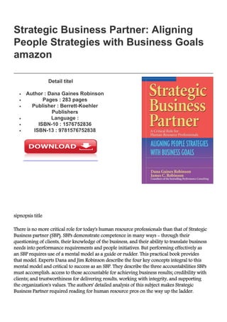 Strategic Business Partner: Aligning People Strategies with Business ...