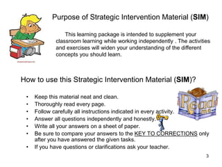 STRATEGIC-INTERVENTION-MATERIAL.pdf | Children\'s Health | Healthy Living