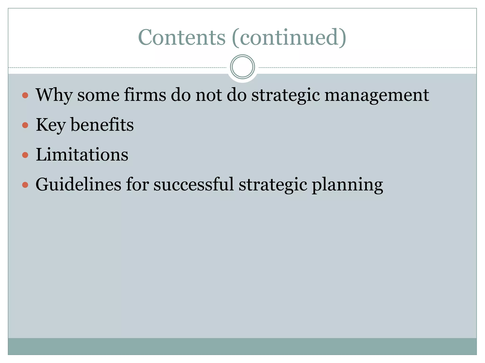 Strategic management and strategic planning | PPTX