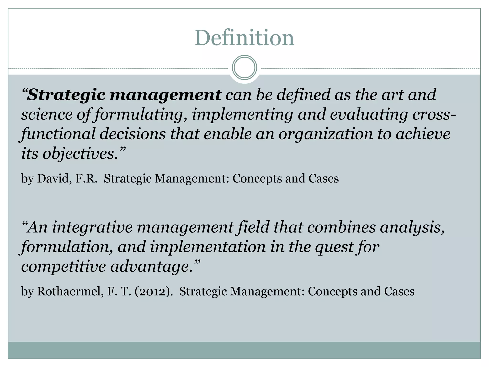 Strategic management and strategic planning | PPTX