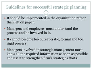 Strategic management and strategic planning | PPTX